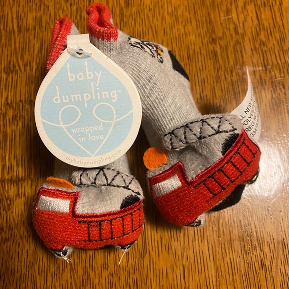 baby dumpling | Accessories | Freebie Baby Socks Firetruck Dog Rattle ...